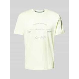 Tom Tailor Regular Fit T-Shirt aus reiner Baumwolle mit Label Print