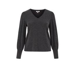 WE Fashion Bluse Damen Gr&ouml;&szlig;e 5XL schwarz / silber