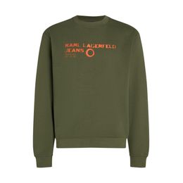 KARL LAGERFELD JEANS Sweatshirt Herren Gr&ouml;&szlig;e L dunkelgr&uuml;n / orange