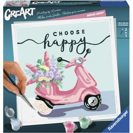 Malen nach Zahlen Ravensburger "CreArt, Choose happy", bunt, Malvorlagen, KinderB:20cm H:20cm, Made in Europe, B:20cm H:20cm