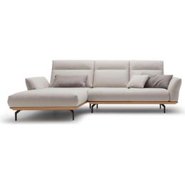 Ecksofa "CR.460", grau (seidengrau 044, 12), B:298cm H:103cm T:183cm, Chenille COCO (72% Polyester 15% Baumwolle 13% Polyacryl), CREATION BY ROLF BENZ, Sofas, Ecksofa, Sockel in Eiche, Alugussf&uuml;&szlig;e in umbragrau, Breite 298 cm