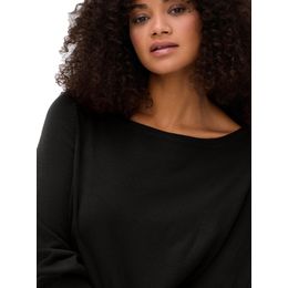 sheego Damen Pullover mit U-Boot-Ausschnitt, schwarz, Gr&ouml;&szlig;e 52/54