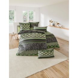w&auml;schepur unisex Bettw&auml;sche anthrazit-apfel-bedruckt Gr&ouml;&szlig;e 40x80/135x200 cm
