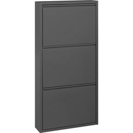 Schuhschrank HEINE HOME, grau (anthrazit), B:50cm H:103cm T:15cm, Stahl, Schränke