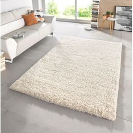 Hochflor-Teppich Hanse Home "Venice" Gr. 3, beige (creme), B:120cm H:45mm L:170cm, Kunstfaser, Teppiche, meliert, Shaggy, dichter Flor, Uni, robust, Langflor, Wohnzimmer