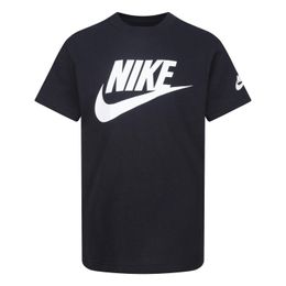 T-Shirt Nike Sportswear "NKN FUTURA EVERGREEN", Mädchen, Gr. 122 (7), schwarz-weiß (schwarz(weiß)), Obermaterial: 60% Baumwolle, 40% Polyester, Rundhals, Shirts, für Kinder
