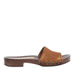 Miu Miu Sandalen - Suede Clog - Gr. 38 (EU) - in Braun - f&uuml;r Damen