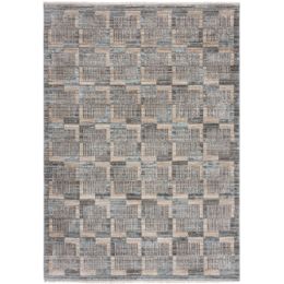Teppich FLAIR RUGS "Evelyn Blocks Flor mit Glanzeffekt", beige (natur), B:160cm H:8mm L:230cm, Polyester, Teppiche, geometrisches Design, Wohnzimmer, Schlafzimmer, Esszimmer