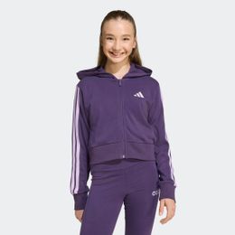 Mädchen Kapuzensweatshirt "JG 3S FT FZ CRO"aurora plum, powder plum, Gr. 152, adidas Sportswear, Obermaterial: 70% Baumwolle, 30% Polyester,