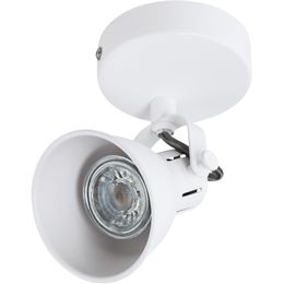 Eglo Deckenspot "SERAS 1 Wandstrahler, GU10, IP20, Stahl, Schlafzimmerlampe, Lampe", wei&szlig;, 1, &Oslash; 10cm, Leuchten, Spot in wei&szlig; - f&uuml;r Schlafzimmer, Flur oder Wohnzimmer, Deckenspot