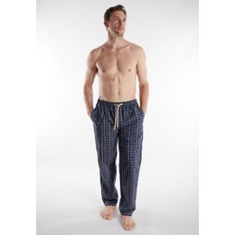Pyjamahose Tom Tailor "Milos", Herren, Gr. 48S, N-Gr, braun (braun, mittel, karo), Web, Obermaterial: 100% Baumwolle, bequem lang, Hosen, mit elastischem Bund, Kordelzug, kariert