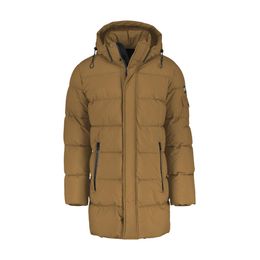 Winterjacke Lerros "Lerros Warm gefütterter Steppmantel mit abnehmbarer Kapuze", Herren, Gr. L, braun, 100% Polyester, Jacken, Wasser- und windabweisend, atmungsaktiv