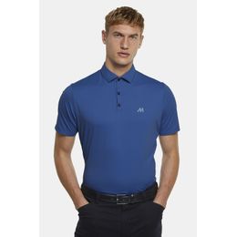 T-Shirt MEYER "Tiger", Herren, Gr. L, blau, 90% Polyamid;10% Elasthan, unifarben, regular fit, V-Ausschnitt, gerader Abschluss, Shirts, aus nachhaltiger Herstellung, aus der Golf Serie