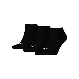 Sneakersocken Puma "Puma UNISEX SNEAKER PLAIN 3P", Herren, Gr. 35-38, schwarz (3x schwarz), Baumwollmischung, unifarben, elastisch, Socken Sneakersocken, mit kleinem Logo