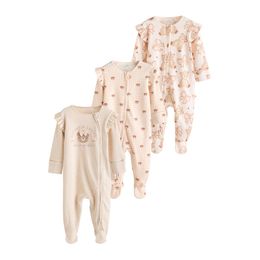 next Schlafanzug M&auml;dchen Gr&ouml;&szlig;e 92 beige / ecru / braun / pastellpink