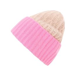 Zwillingsherz Kaschmir-Mütze in Beige/ Rosa - 43% | Damen-muetzen-caps
