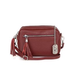 Anna Morellini Leder-Umhängetasche "Abriana" in Bordeaux - (B)20 x (H)16 x (T)8 cm - 74% | Damen-taschen