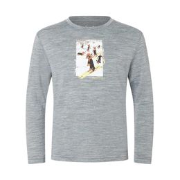 super.natural Funktionsshirt "Dachshund Party" in Grau - 56% | Größe 104 | Kinder-oberteile