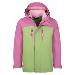 Trollkids 3in1-Funktionsjacke "Bryggen" in Grün/ Rosa - 66% | Größe 164 | Kinderjacken