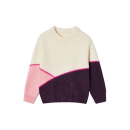 Vertbaudet Pullover in Beige/ Aubergine/ Rosa - 26% | Größe 116 | Kinder-pullover