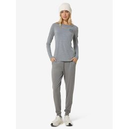 super.natural Longsleeve "Little Heartwood" in Grau - 55% | Gr&ouml;&szlig;e M | Damen-tops