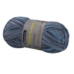 Sockenwolle Gute-Laune-Socke 4-fach von BellaLana , Blau/Oliv/Mittelgrau/Hellgrau, aus Schurwolle