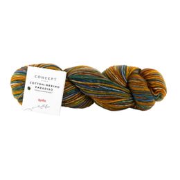 Cotton-Merino Paradiso von Katia, Petrol/Rostrot/Ocker, aus Baumwolle