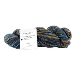 Cotton-Merino Paradiso von Katia, Blau/Braun, aus Baumwolle