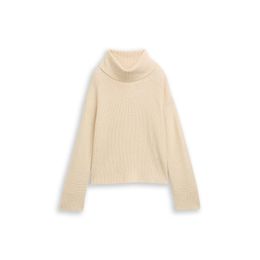 Tom Tailor Damen Oversize Rollkragenpullover, beige, Meliert, Gr. XL
