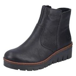 Winterstiefelette Rieker, Damen, Gr. 42, schwarz, Lederimitat, Schuhe Winterstiefelette, mit modischem 4,5 cm Keilabsatz
