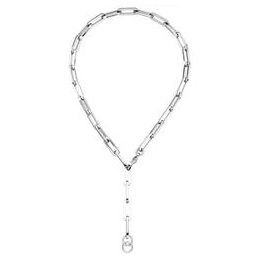 Kette mit Anh&auml;nger Jobo, silber (edelstahlfarben), Halsketten, Damen, Edelstahl, L: 55, Y-Collier Edelstahl 55 cm