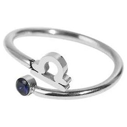 Fingerring Firetti "Schmuck Geschenk Damenring Sternzeichen", silber (silberfarben), Fingerringe, Damen, 5 g, Waage, Edelstahl, 1,2mm, Fingerring, Made in Germany - mit Zirkonia (synth.)