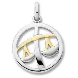 Sternzeichenanh&auml;nger ONE ELEMENT "Waage Sternzeichen Anh&auml;nger aus 925 Silber", silber, Schmuckanh&auml;nger, Damen, Waage, Silber 925 (Sterlingsilber), Symbol mit Herz &ndash; ein feines Geschenk f&uuml;r viele Anl&auml;sse