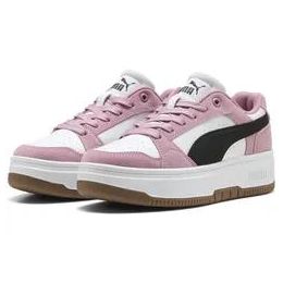 Sneaker Puma "Rebound Femme Low Sneakers Damen", Damen, Gr. 41, schwarz-wei&szlig; (wei&szlig; schwarz poised pink), Obermaterial: Synthetik, Kuhleder, Textil. Futter: Textil. Innensohle: Textil, Keine Angabe. Laufsohle: Gummi, Schuhe Sneaker