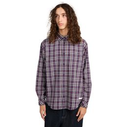 Langarmhemd Element "Button Down Regular Flannel", Herren, Gr. L, US-Größen, beige (tartan graystone), 100% Baumwolle, Hemden
