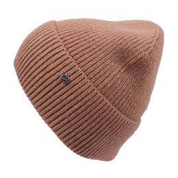 Beanie Capelli New York, Damen, camel, Strick, Obermaterial: 100% Polyacryl, Glanzfaden, unifarben, Mützen, Strickmütze mit dezent eingearbeiteten Glitzerfäden