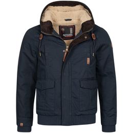 Winterjacke Alessandro Salvarini "ASRigio", Herren, Gr. L (52), blau (navy), Obermaterial: 100% Baumwolle. Innenseite: 100% Polyester, Jacken Winterjacke, mit warmem Teddyfell