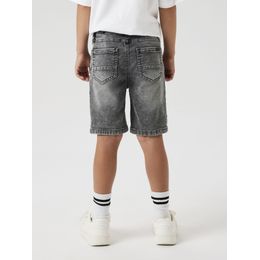 Jeansshorts name it "NKMRYAN JOGGER DNM L SHOR", Jungen, Gr. 110, N-Gr, blau (medium grau denim), Denim/Jeans, Obermaterial: 70% Baumwolle, 27% Polyester, 3% Elasthan, Abriebeffekte, kurz, Jeans, Baumwollmischung, elastisches Bündchen, verstellbar