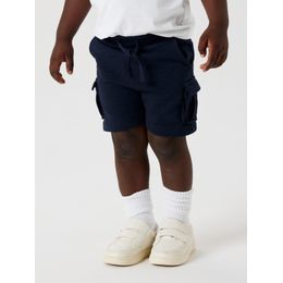 Sweatshorts name it "NMMOLI SWEAT SHORTS UNB NOOS", Jungen, Gr. 92, N-Gr, schwarz sapphire, Sweatware, Obermaterial: 60% Baumwolle, 40% Polyester, unifarben, normal kurz, Hosen, Baumwollmischung, verstellbarer und elastischer Bund, Cargotaschen