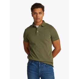 Poloshirt Tommy Hilfiger "1985 SLIM POLO mit Piqué-Struktur und Stickerei", Herren, Gr. L, grün (army grün), Piqué, Obermaterial: 96% Baumwolle, 4% Elasthan, Basic, slim fit, eingesetzt Bündchen, Shirts, meliert, casual, slim fit, Baumwollmix, Polokragen