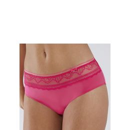 Panty Lascana "Tiziana", Damen, Gr. 36/38, pink, Microtouch, Obermaterial: 85% Polyamid, 15% Elasthan, körpernah, Unterhosen, mit Spitze anteilig aus recyceltem Polyamid