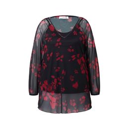 MIAMODA Bluse Damen Gr&ouml;&szlig;e XXL/XXXL dunkelrot / schwarz