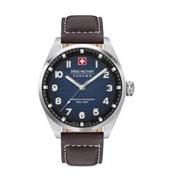 SWISS MILITARY HANOWA Uhr 'Greyhound' Herren Größe One Size blau / braun / schwarz / silber