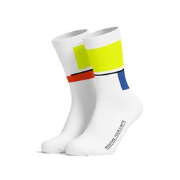 PIPPO Amsterdam Sportsocken 'Mondrian Rennrad' Damen Gr&ouml;&szlig;e 37/39 wei&szlig;