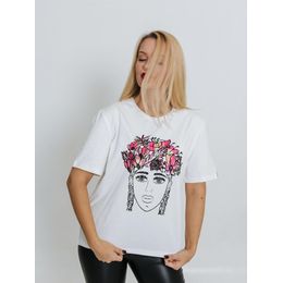 RADADA Shirt 'FLOWER CROWN' Damen Gr&ouml;&szlig;e XXXL wei&szlig;