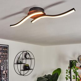 hofstein Odda Deckenleuchte LED Holzoptik, Schwarz, 2-flammig