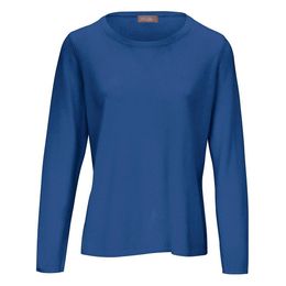 Peter Hahn - Rundhals-Pullover aus Schurwolle und Kaschmir, blau, Gr. 38 / S - Schurwolle