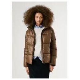 Pepe Jeans f&uuml;r Damen. PL4024339 Kurzer brauner Sussy-Mantel (S), L&auml;ssig, Polyamid