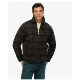 Superdry f&uuml;r Herren. M5012203A Wollmischung Check Ranch Jacket braun (L), L&auml;ssig, Wolle