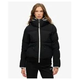Superdry f&uuml;r Damen. WS110179A Bomber Skijacke mit Kapuze schwarz (XS), L&auml;ssig, Polyester